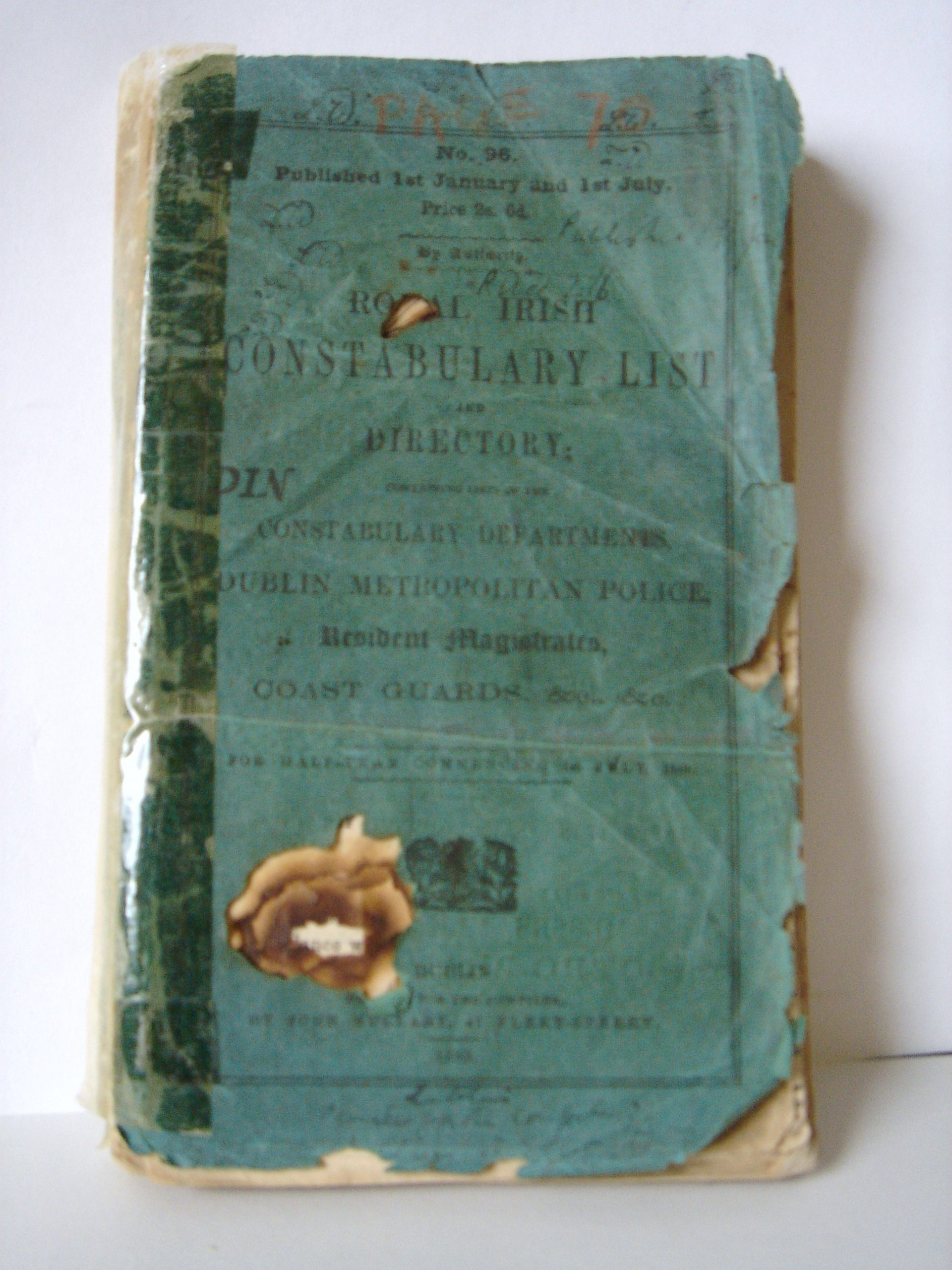Royal Irish Constabulary List and Directory for the half-year ...