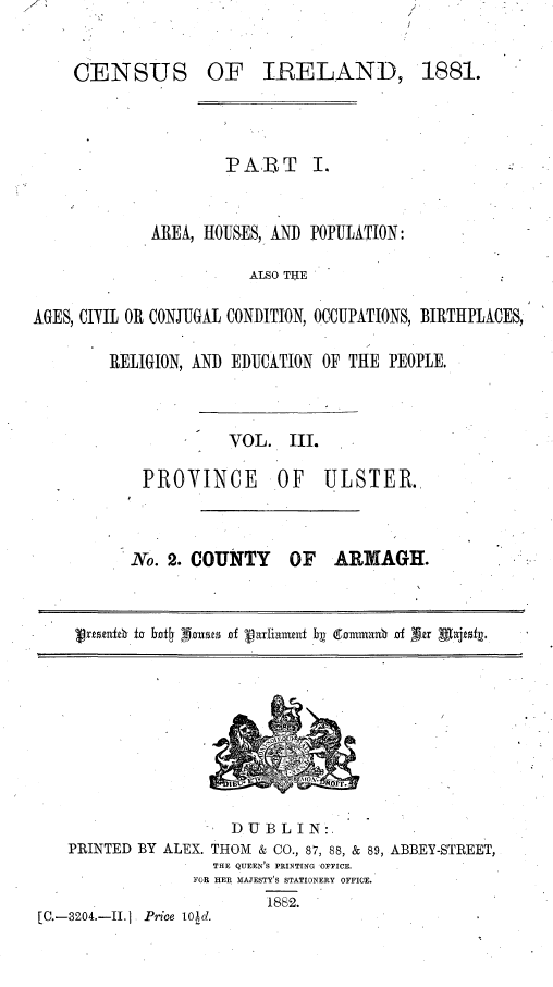Census Reports: Armagh 1881 - Irish Family History Centre