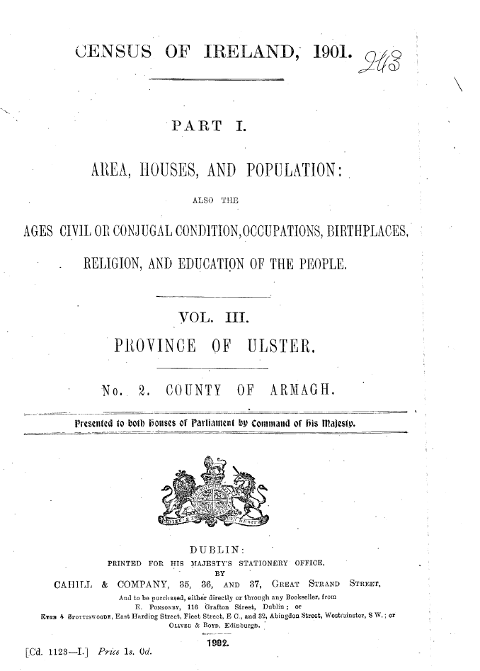 Census Reports: Armagh 1901 - Irish Family History Centre