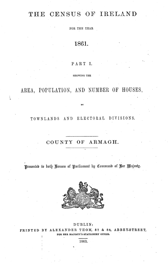 Census Reports: Armagh 1861 - Irish Family History Centre