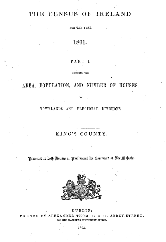 Census Reports: King's County 1861 - Irish Family History Centre
